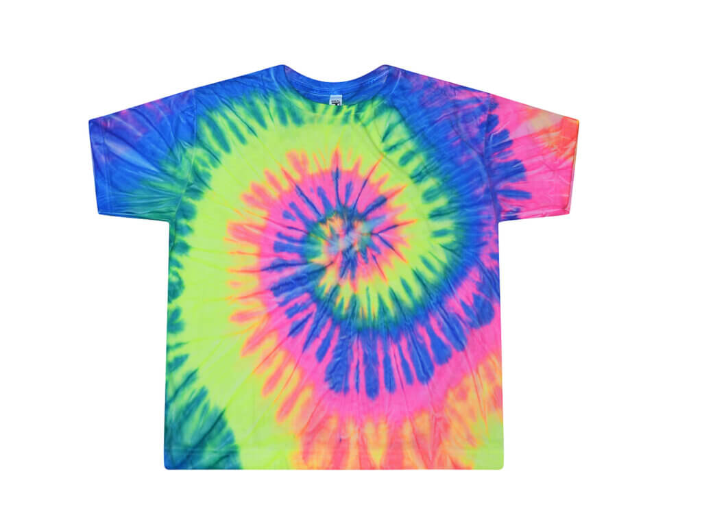 Neon-Rainbow-Cropped-Tee-Tie-Dye-Adult-Colortone | Zandy's Bargains